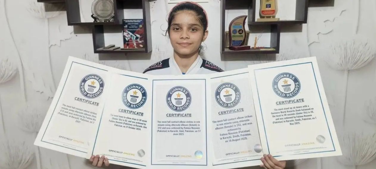 12-Year-Old Fatima Naseem Sets 7th Guinness World Record For Pakistan